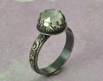 Cubic Zirconia Ring in Sterling Silver Faceted CZ by ClosParra