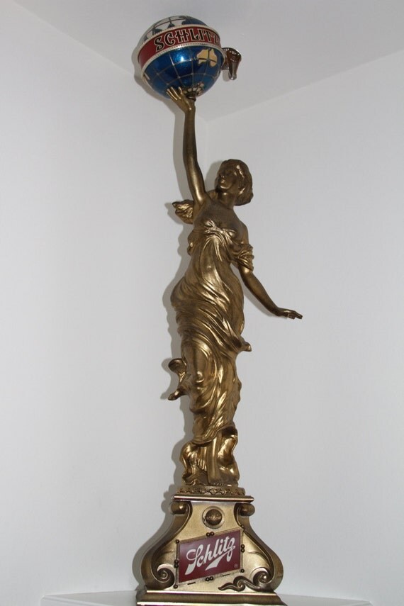 Schlitz Beer Globe Lady Statue