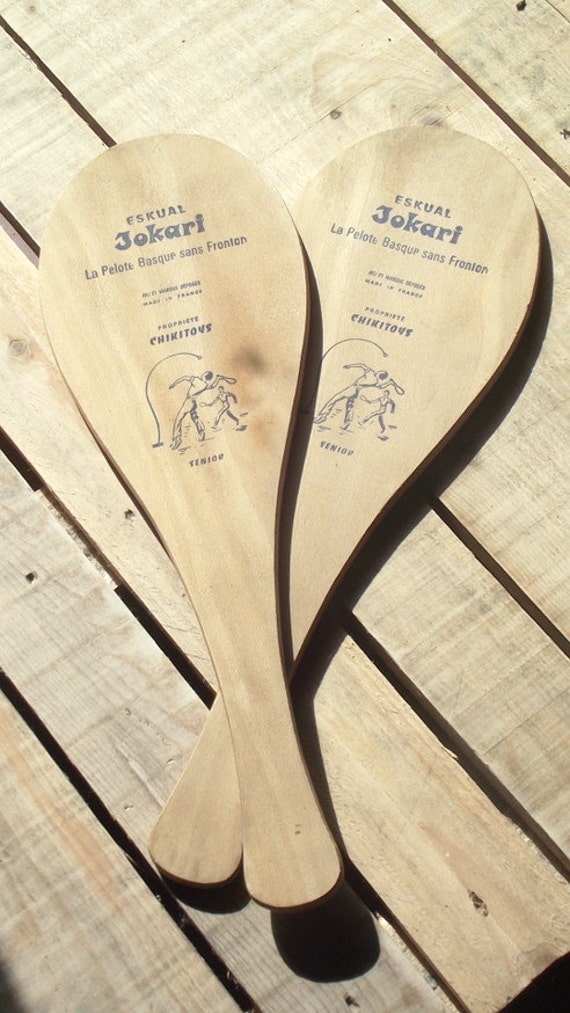 Set of two wooden Jokari rackets (paddlegame) “Eskual Jokari” SOLD | My ...