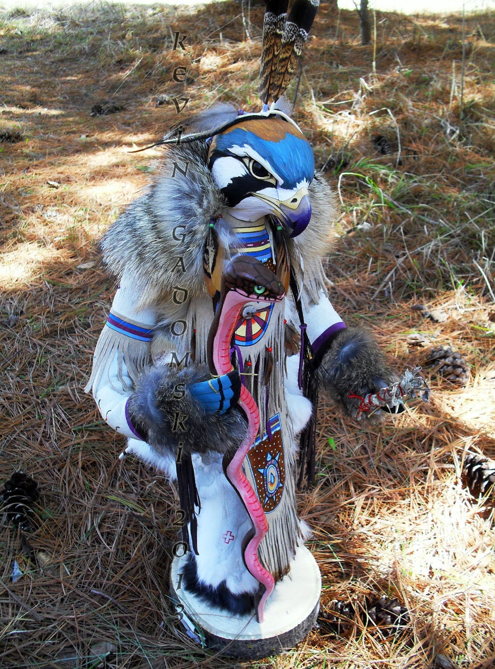 Standing Kestrel or Sparrowhawk Manitou Spirit or Totem