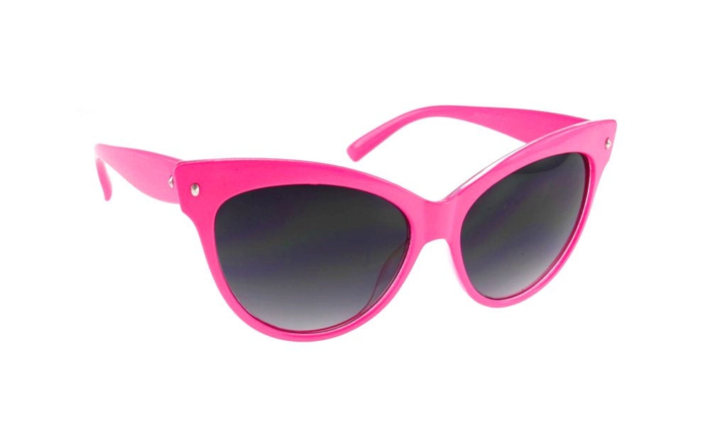 Vintage Cat Eye Sunglasses Hot Pink Cateyes Deadstock Eyewear
