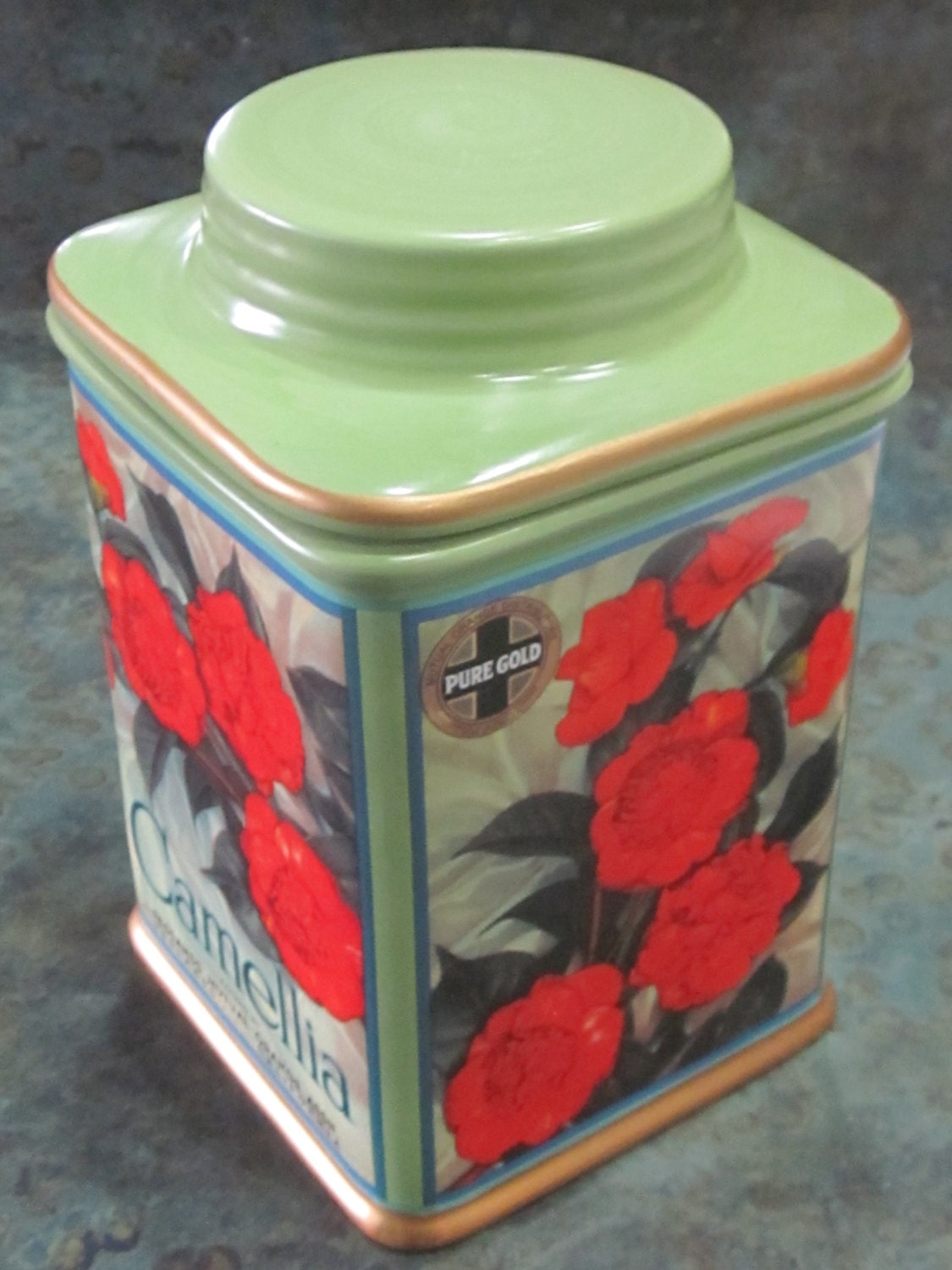 Oneida Vintage Label Collection Ceramic Canister Camellia