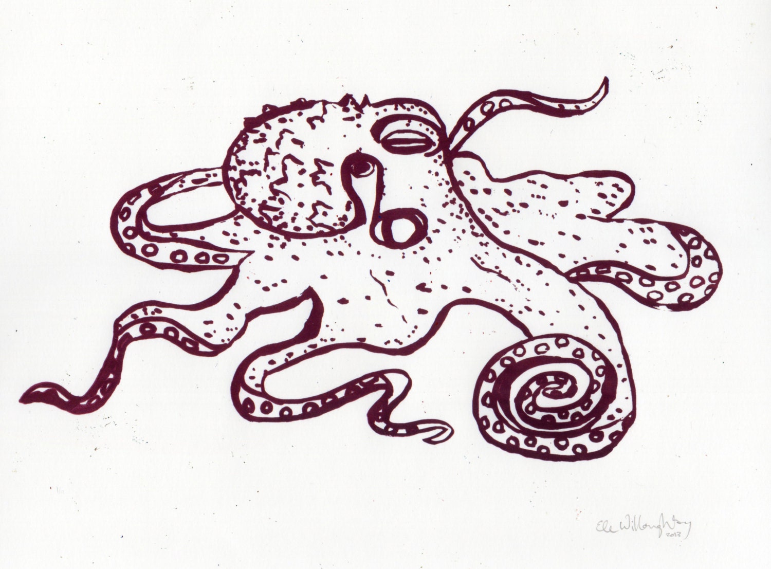 Archival Print of the Giant Pacific Octopus Screenprint