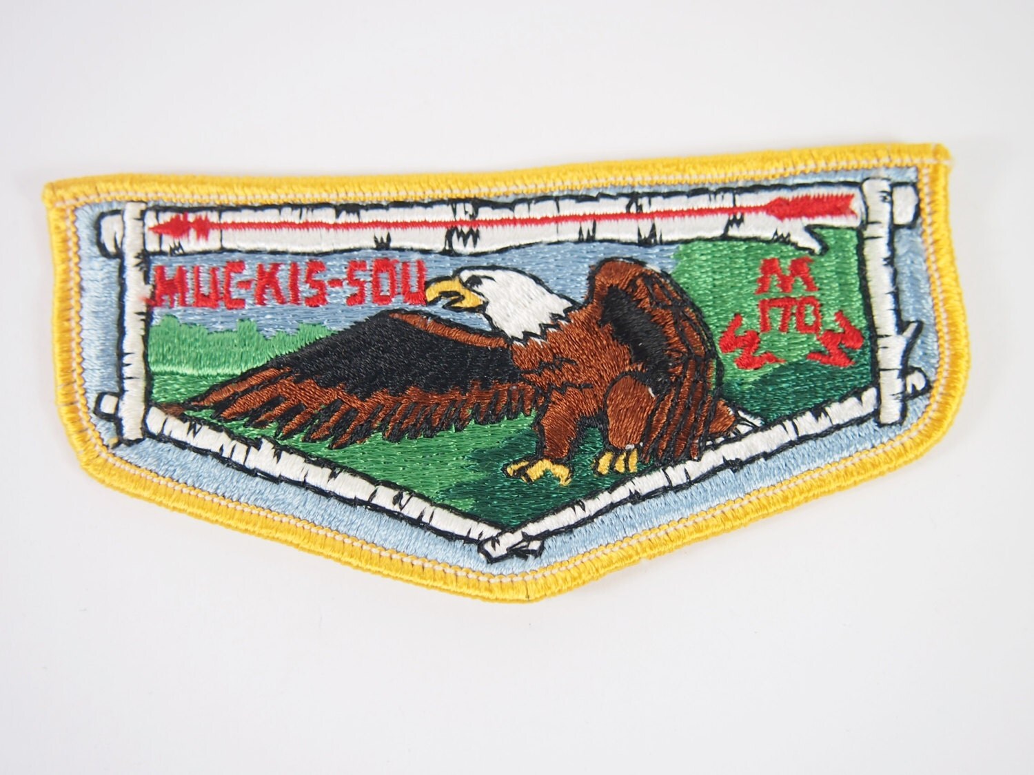 Vintage 70s Eagle Muc-Kis-Sou WWW Order of the Arrow OA Flap BSA Patch ...