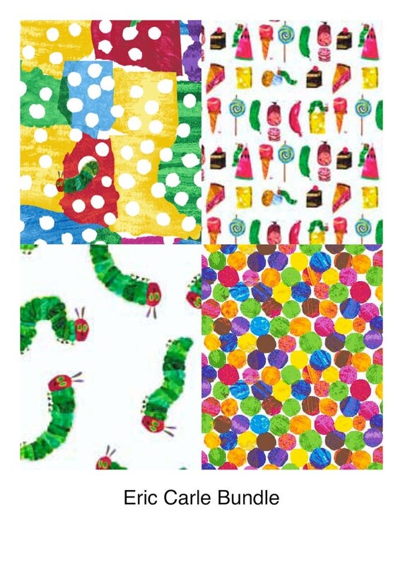 Eric Carle Fabric 4 Piece Half Yard Bundle by neemerone on Etsy