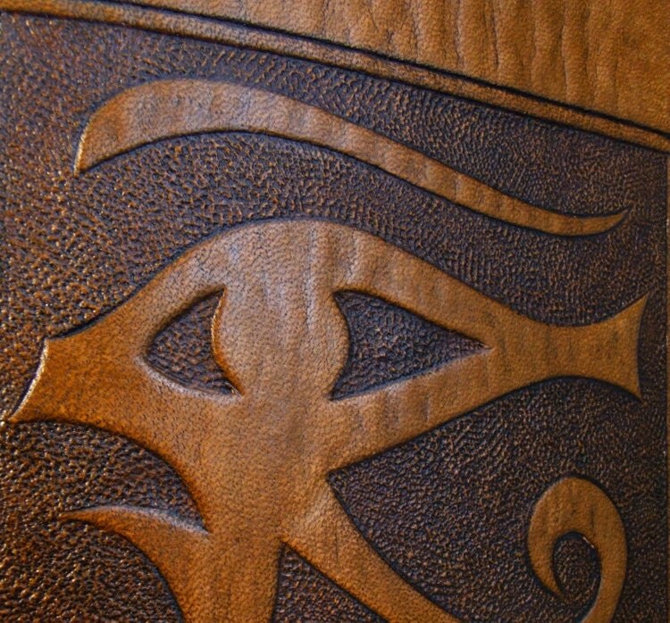 A5 Medium Leather Bound Journal Eye of Horus Wedjat
