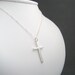 sterling silver cross necklace. LARGE. hammered by limegreenmodern