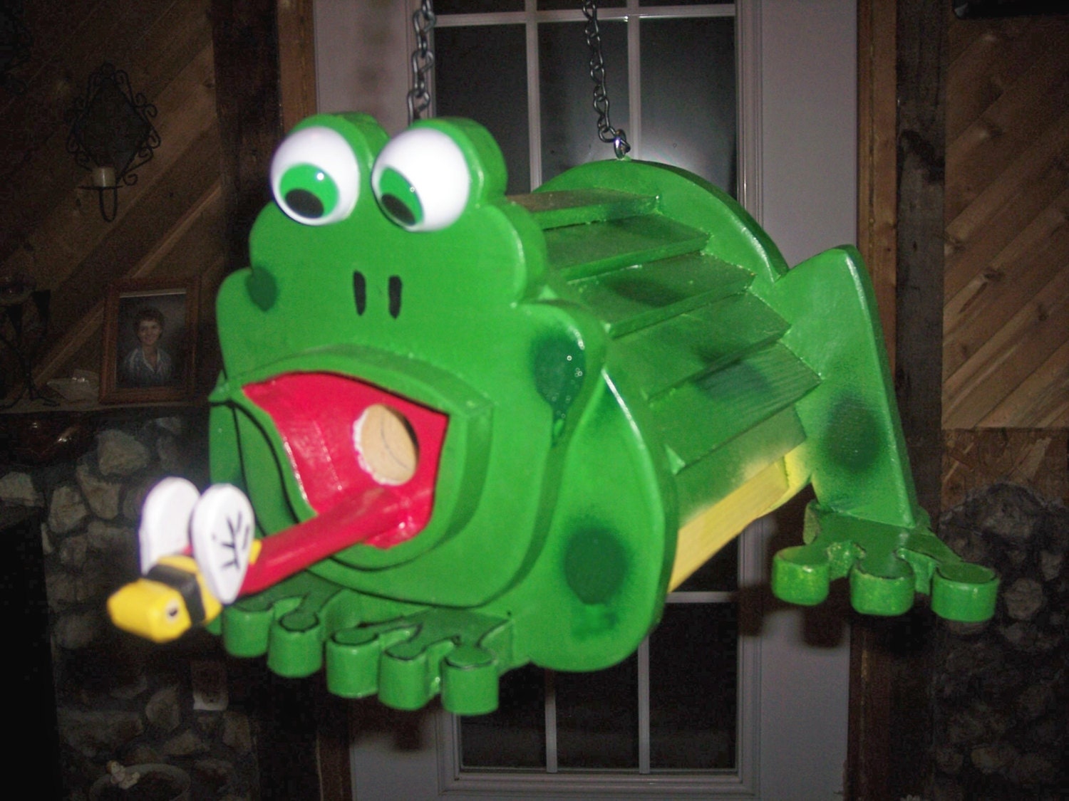 frog and fly birdhouse hanging bird house