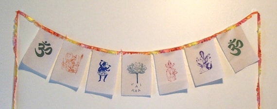 Hindu Goddess Prayer Flag by blissfulturtle on Etsy