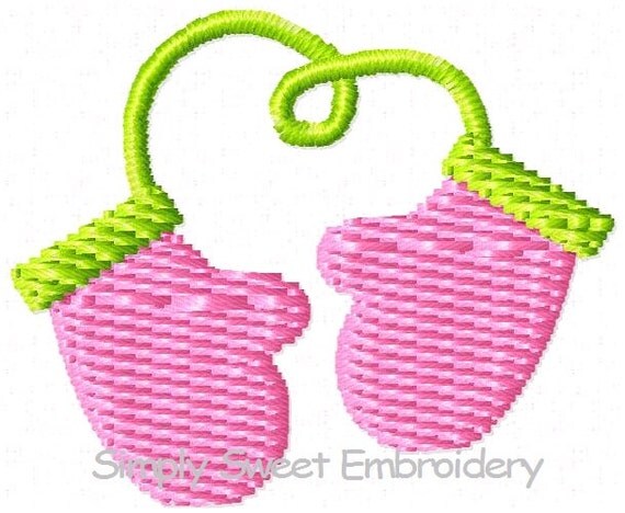 Mittens Machine Embroidery Design Mini - INSTANT DOWNLOAD