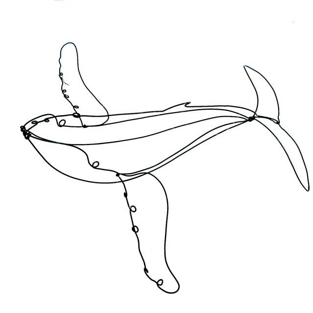 Hanging Whale Wire Sculpture by WiredbyBud on Etsy