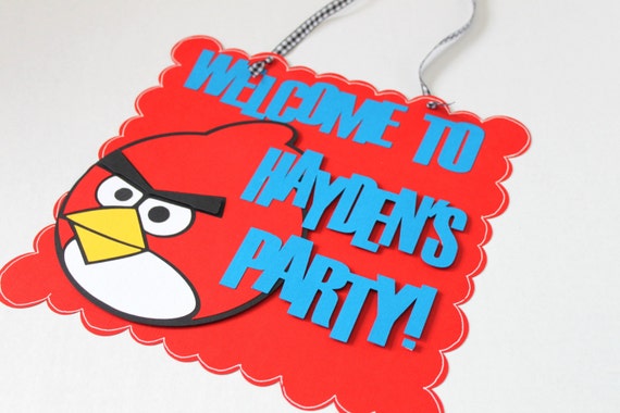 Items similar to Angry Birds Welcome sign - Angry Birds birthday party ...