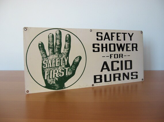 Vintage Industrial Sign Safety First by vintageseventyfive