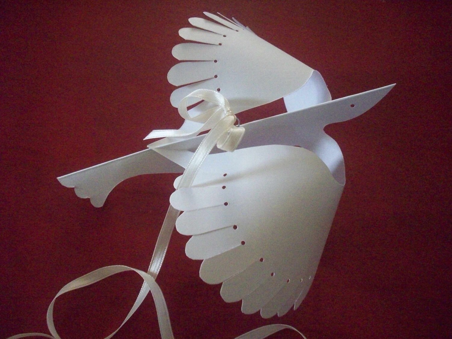 Paper BirdsSix Beautiful Pierced-Wing White Paper Birds