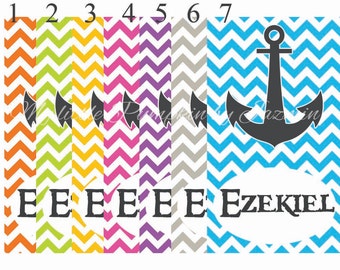 Anchor chevron Luggage ID tags Professionally made
