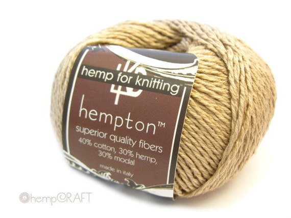 Hemp Cotton Yarn Creme Light Tan 130yd by HempCraft on Etsy