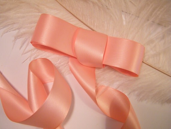 SALE Ribbon Peach 1 1/2 Double Face Satin DIY