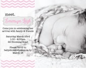 Items similar to Meet the Baby Invitation, Baby Shower Invite, Chevron ...