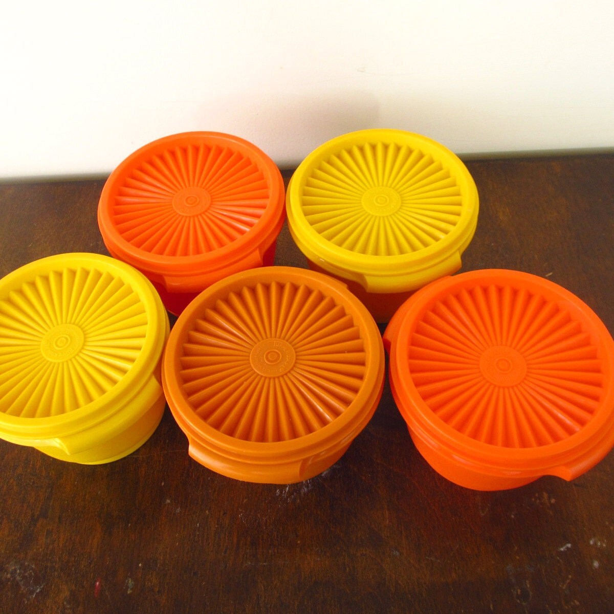 Vintage Tupperware Containers Set of 5 Bowls 1970s Canisters