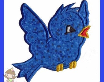 Girl Bird Applique Design