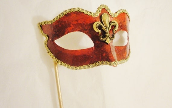 Items similar to Tudor Rosette: Red and Gold Masquerade Mask on Etsy