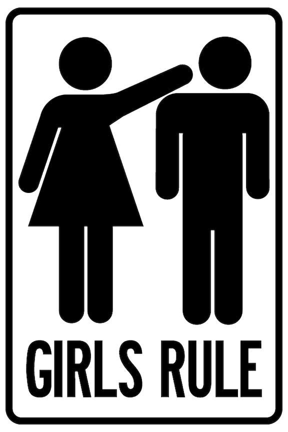 Girls Rule Aluminum Sign