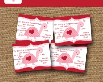 Items similar to CHRISTian Kids Valentine's Day Card Classroom Giraffe ...