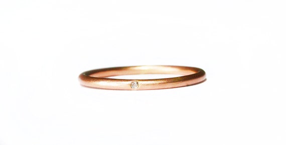 Rose gold simple diamond ring 14k elegant thin diamond