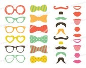 Items similar to Photo Booth Props - Pastel Retro Set - DIY Printable ...