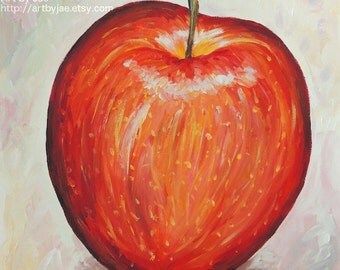 Apple painting | Etsy
