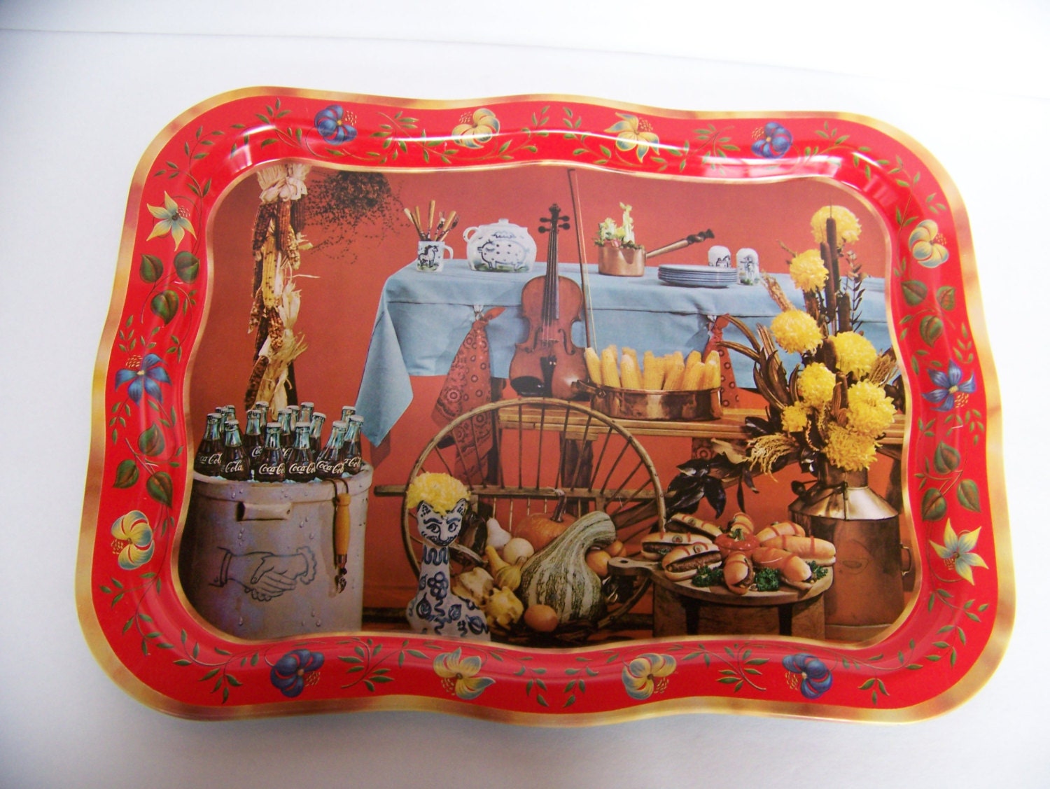 Vintage Coca Cola Red Tin Serving Tray/Coke/Retro Tray/Retro Coke ...