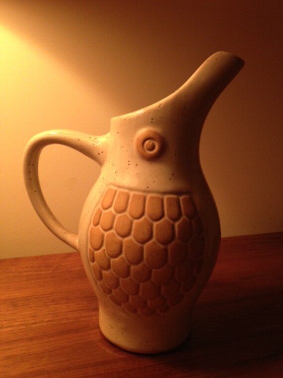David Stewart Lion's Valley Pottery ceramic fish pitcher