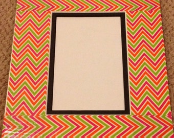 Pink Orange Green Chevron Frame
