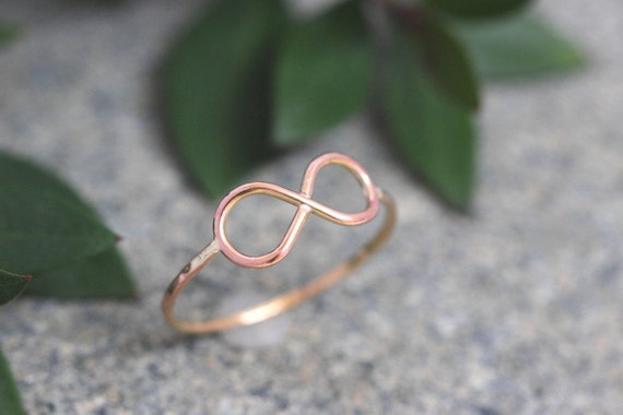 Items similar to Gold Infinity Ring.figure 8 ring.Gold Infinity Stack ...