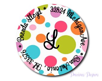 Polka dot labels | Etsy