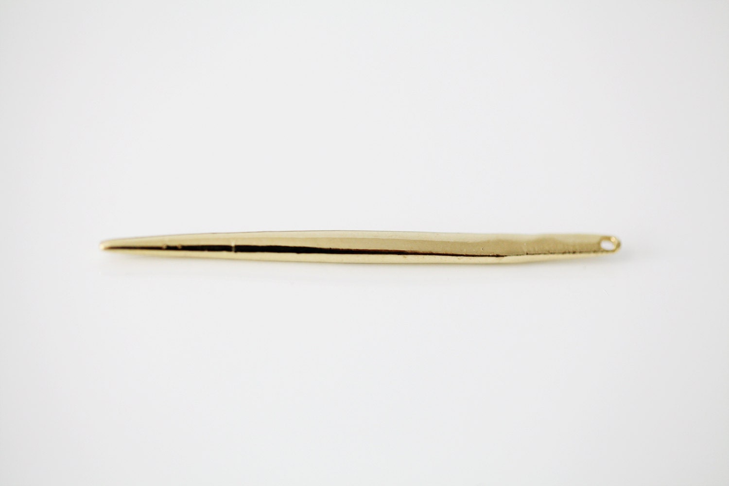 Vermeil Gold Skinny Needle Charm long and thin dagger spear