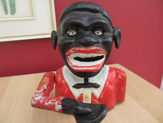 Antique Cast Iron Black Americana Jolly Man by OldEnglishMilly