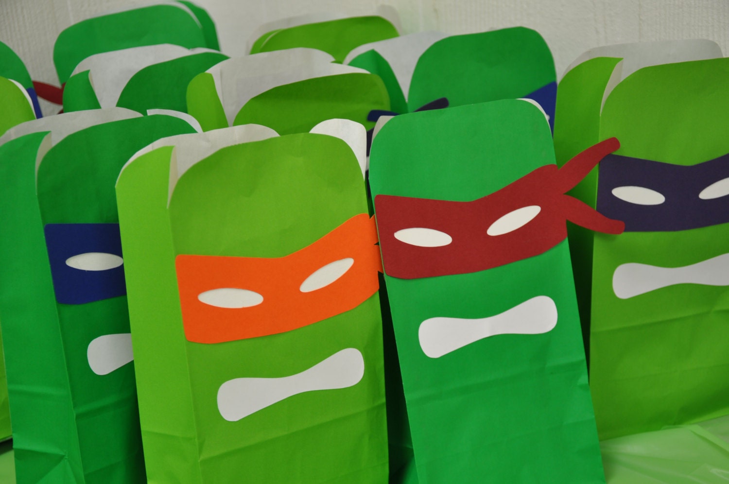 Ninja Turtles Mask Printables for Gift Sacks color