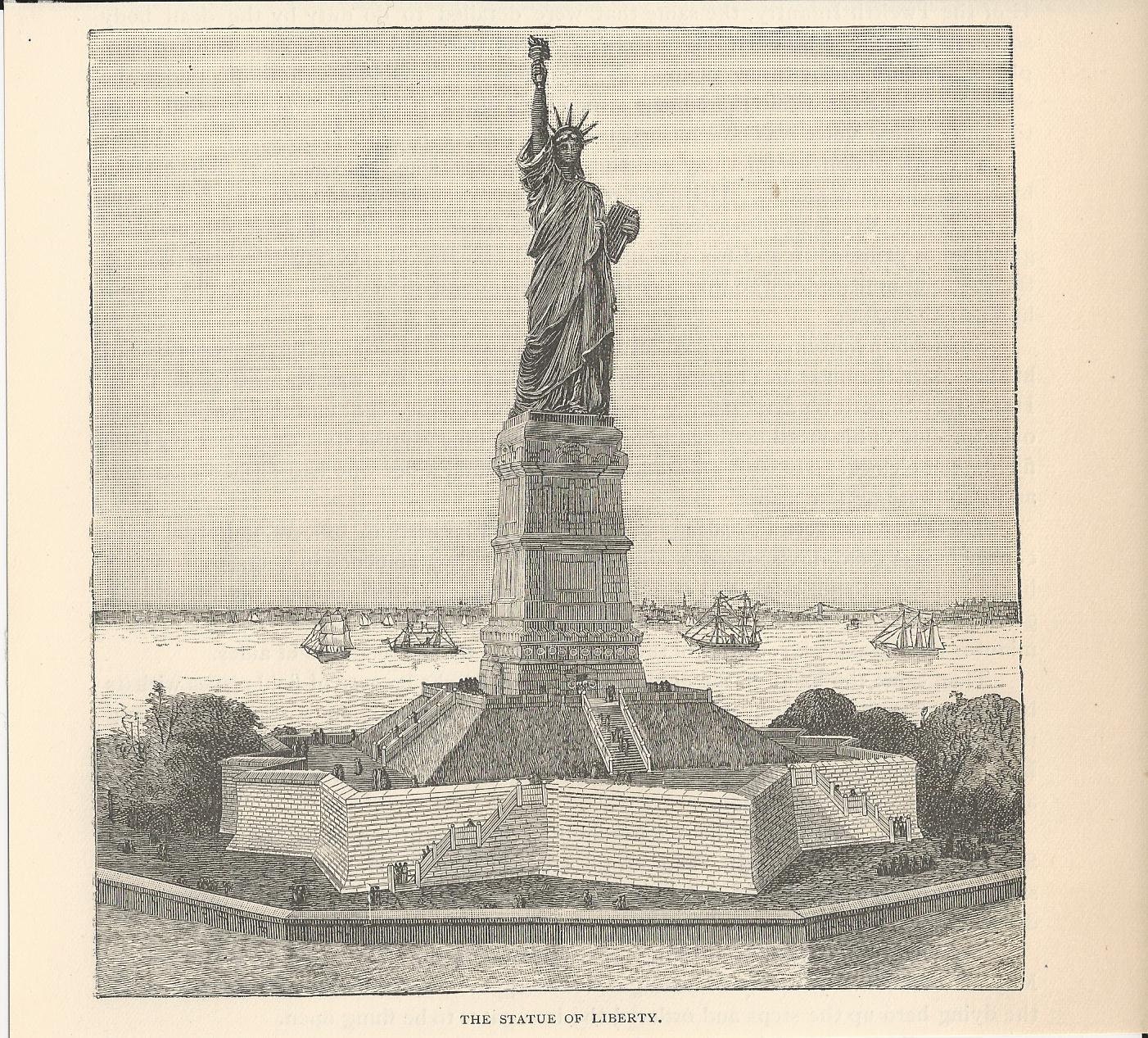 1887 Engraving The Statue of Liberty New York New by AuldPrints