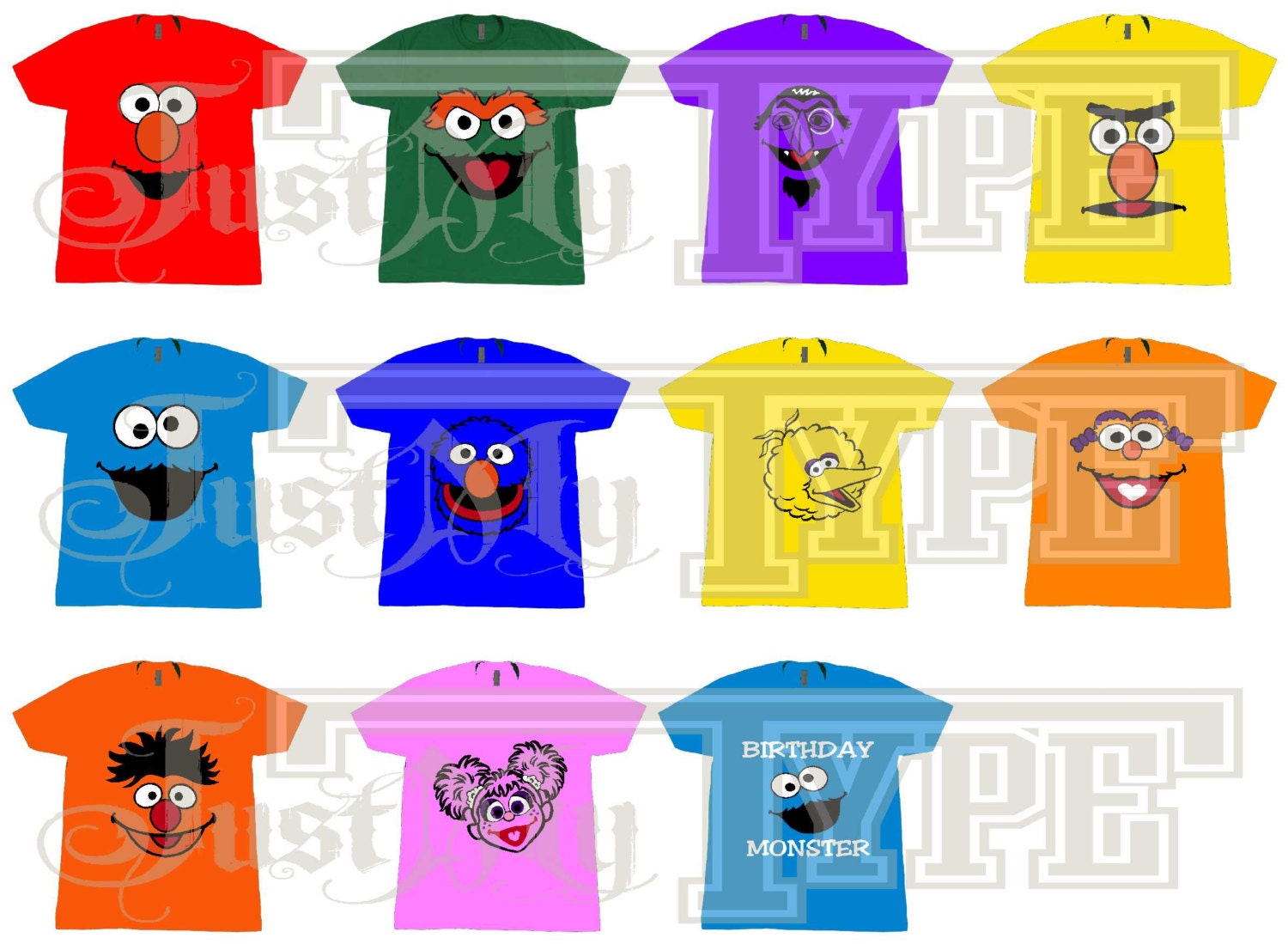 Sesame Street Tshirt Character