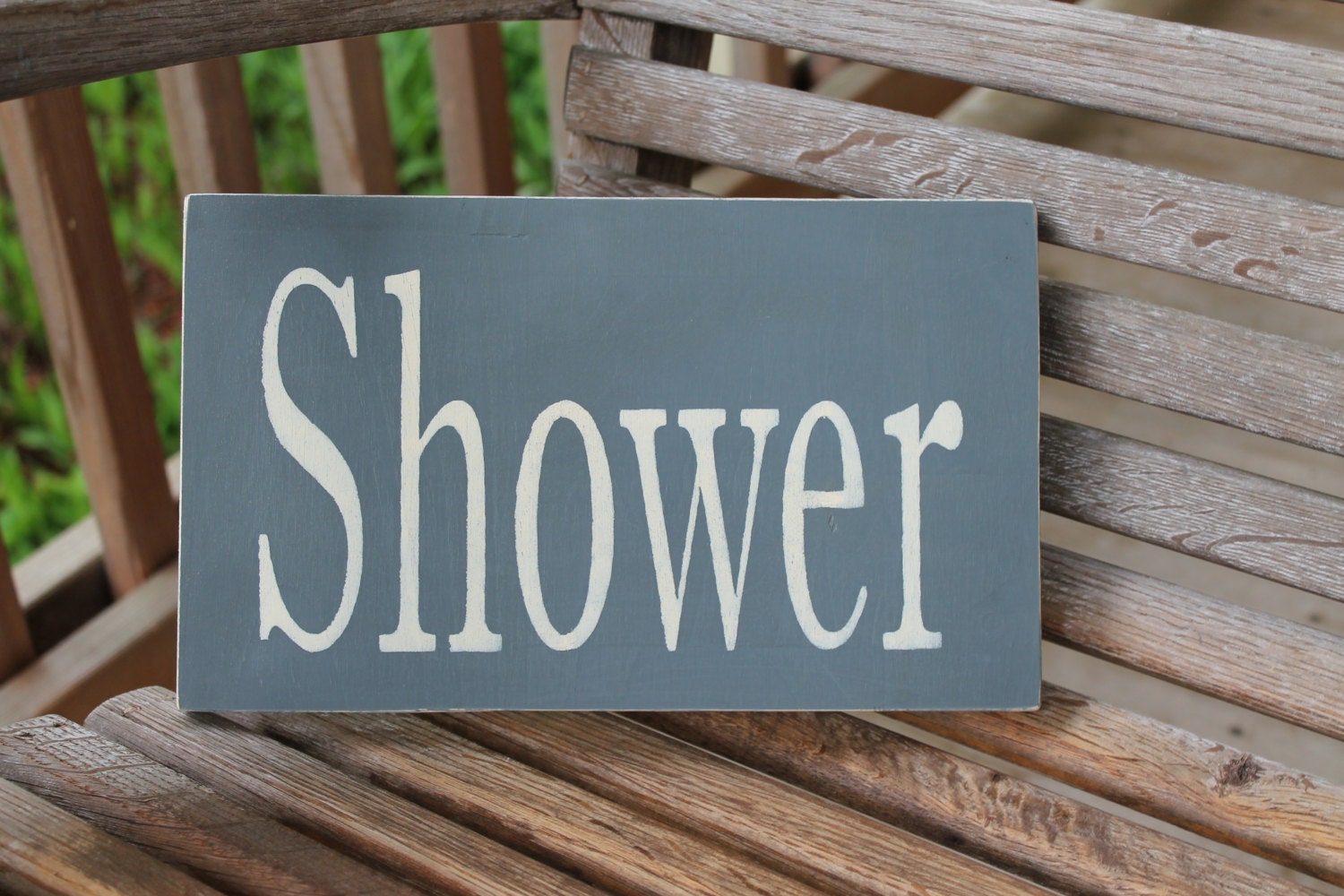 Shower Wood Sign Rustic Bathroom Sign Bathroom wall art