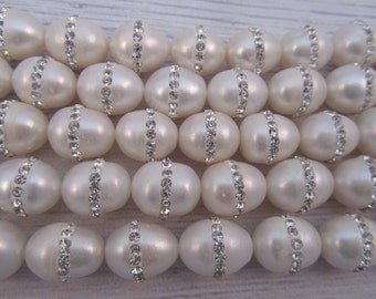 Mini potato pearl strand / white potato pearls / freshwater