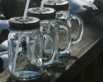 Mason Jar Mugs Mason Jar Tumblers BPA Free Party Decorations Summer ...
