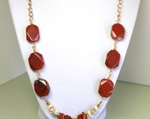 Popular items for rust color necklace on Etsy