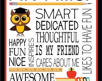 Teacher subway art | Etsy