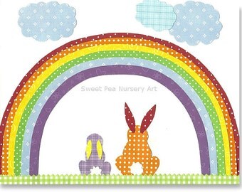 Unique rainbow rabbit related items | Etsy