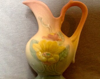 Vintage Hull Pottery Magnolia Pattern Ewer or Pitcher