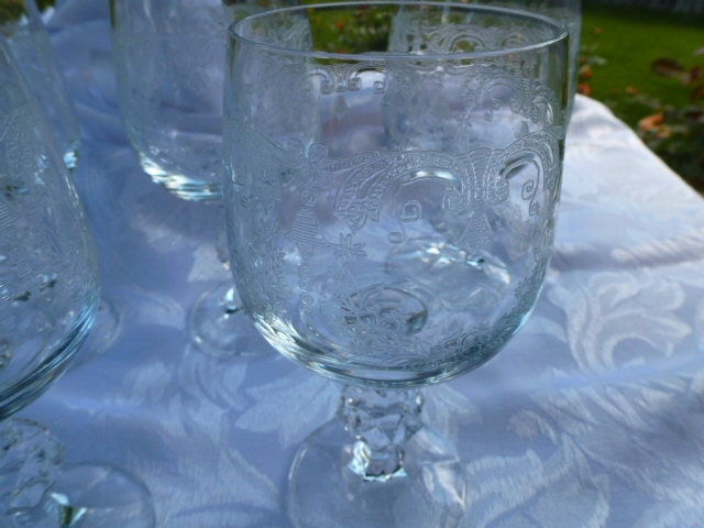 Cascade stemware by import associates, Lovely etched/pressed clear ...