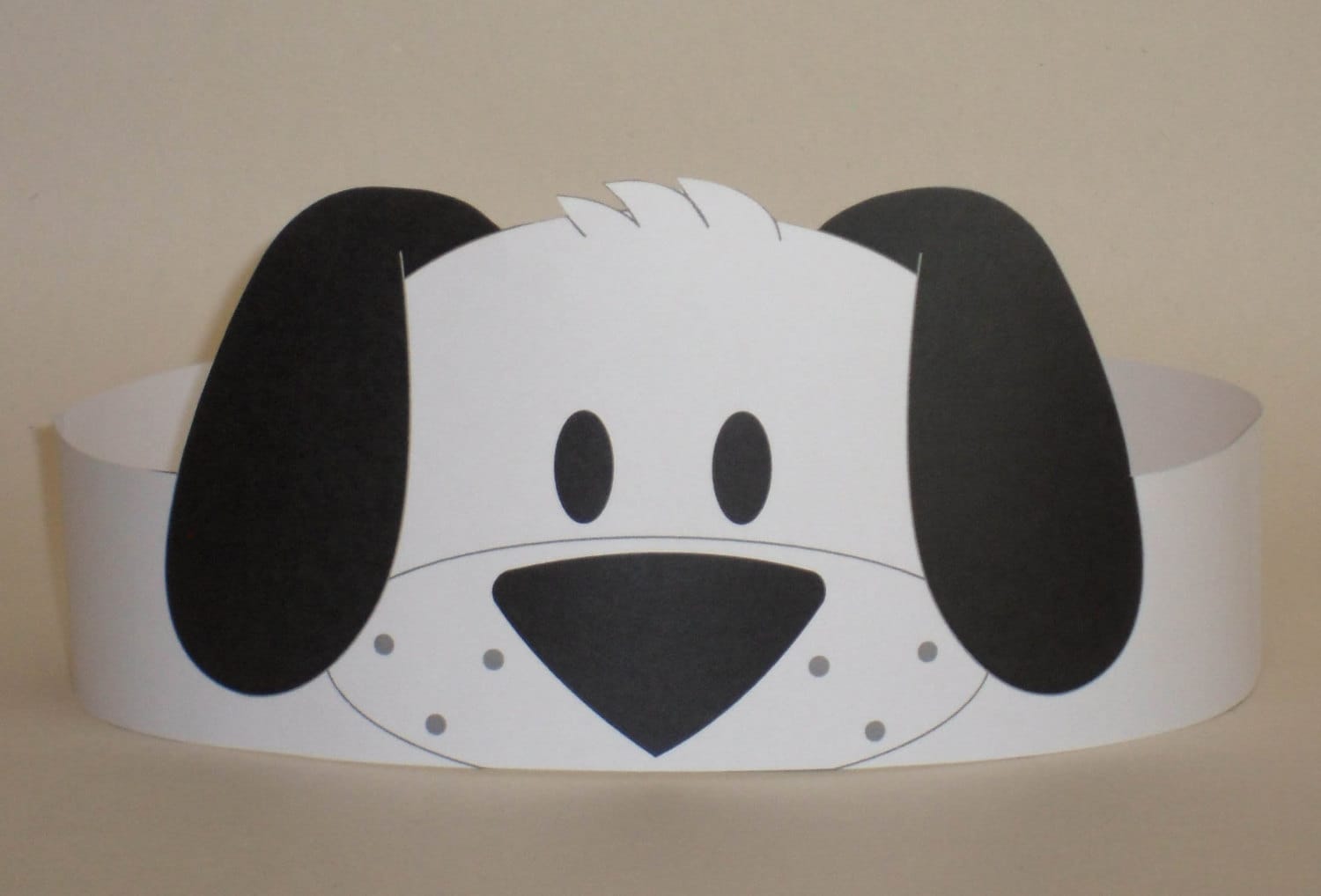 Puppy Black & White Crown Printable