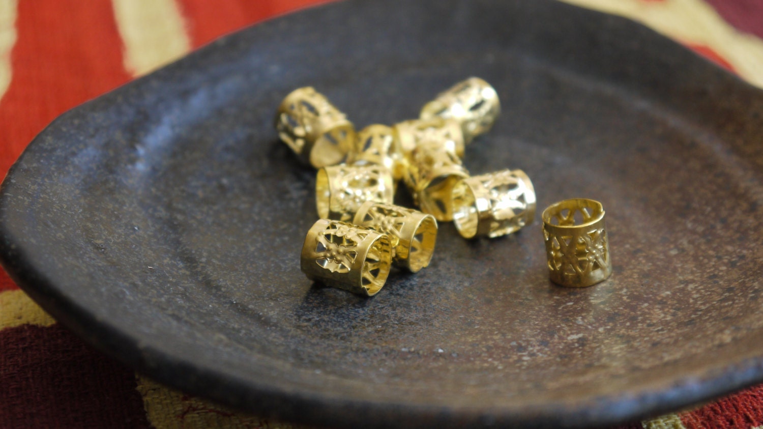 10 Golden Braids and Dreadlocks Cuffs